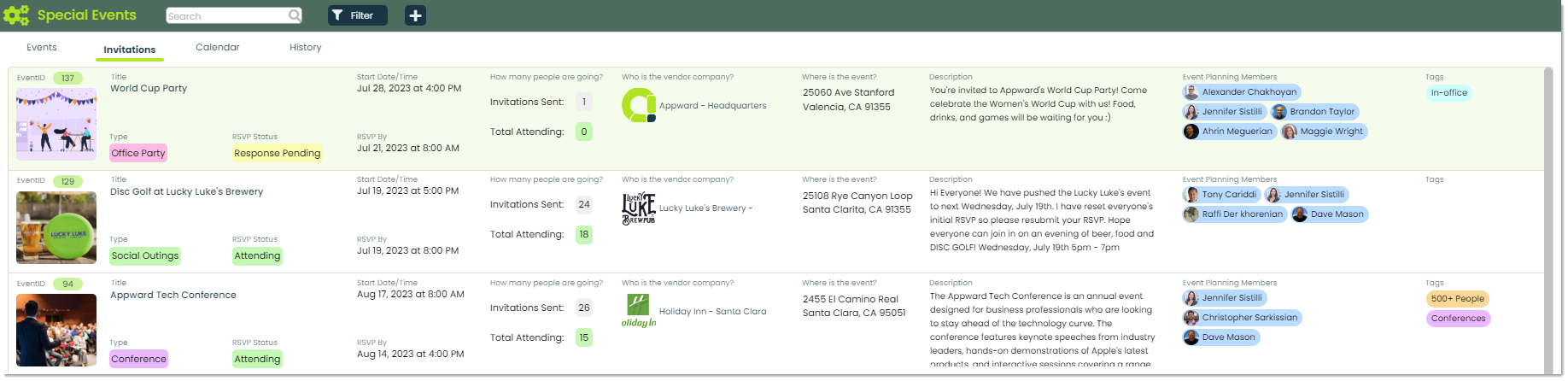 Getting Started with Special Events - KnowledgeBase - Appward